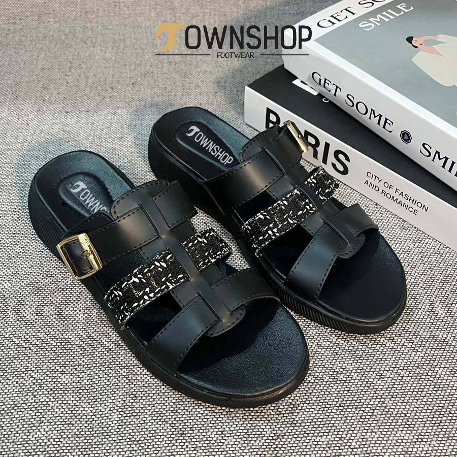 Jual TOWNSHOP ~ ARABELLA Sandal Slop Wanita Platform Sendal Rajut ...