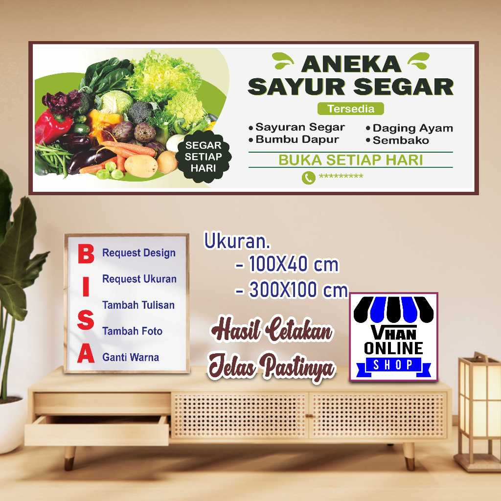 Jual Spanduk Banner Custom Kios Sayuran Keren Murah | Shopee Indonesia