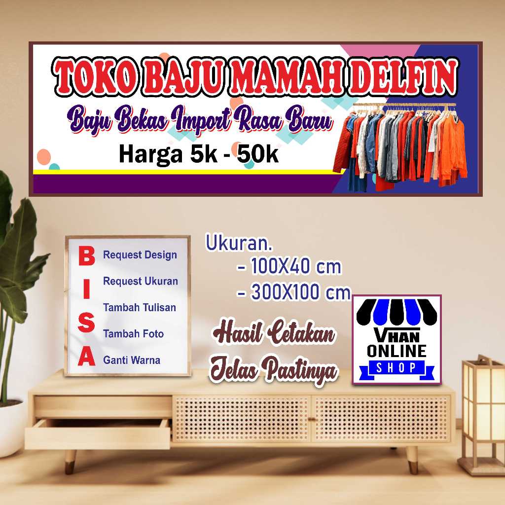 Jual Spanduk Banner Custom Toko Baju Import Bagus | Shopee Indonesia