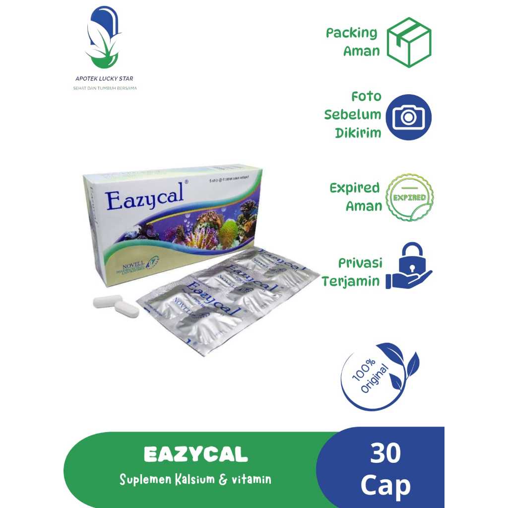 Jual Eazycal 30 Tablet ORIGINAL (kalsium ibu hamil, menyusui, dan terapi osteoporosis pasca ...