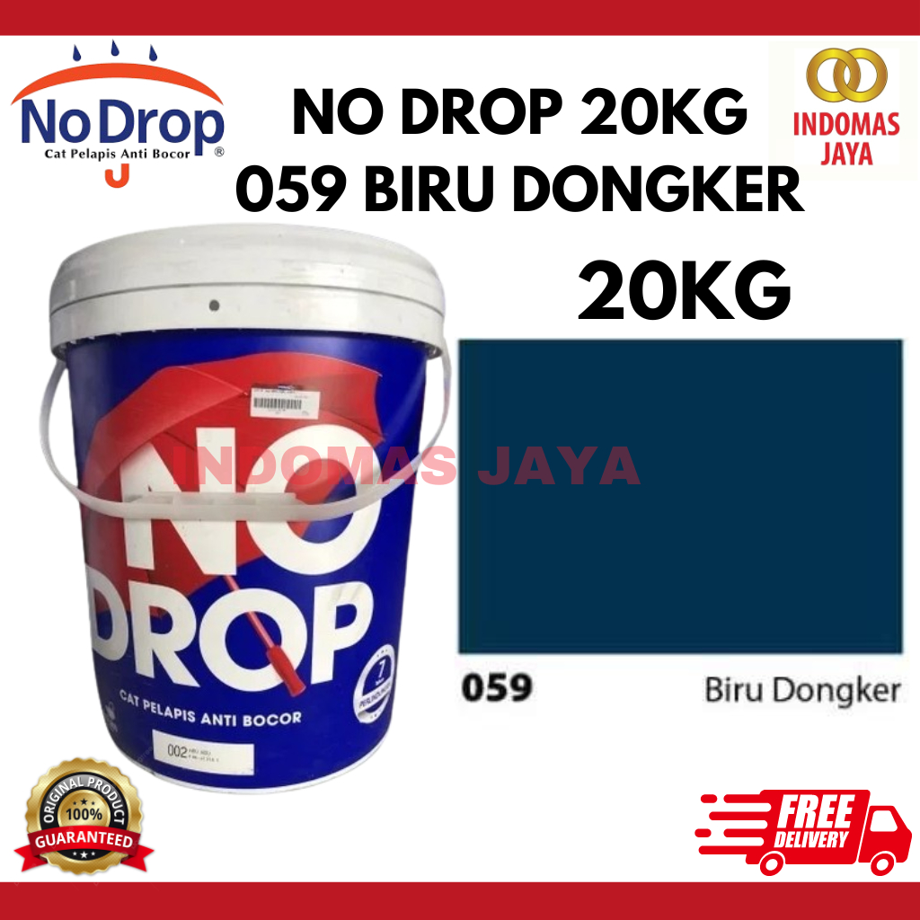Jual CAT ANTI BOCOR KEDAP AIR WATERPROOFING 20KG 059 BIRU DONGKER NODROP / NO DROP 20KG GALONAN ...