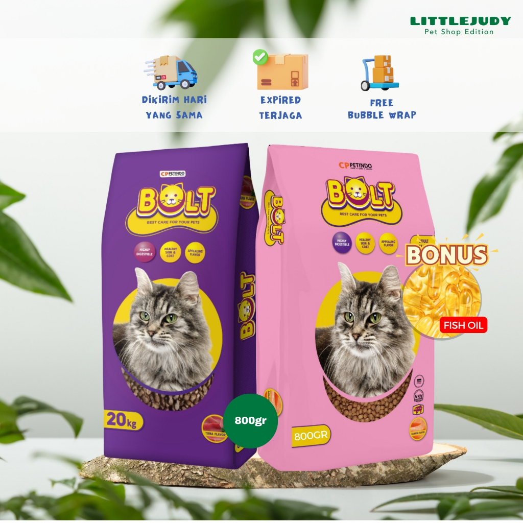 Jual Bolt Tuna Salmon Cat Food Kibble 800g - Makanan Kucing Bentuk Ikan ...