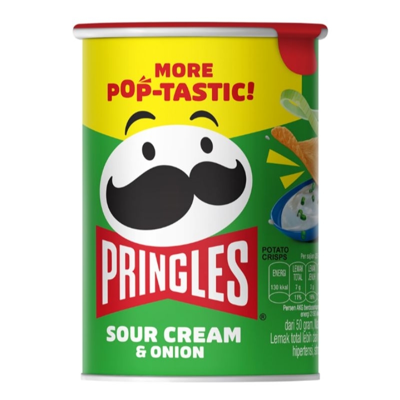 Jual Pringles Potato Crisps Sour Cream & Onion keripik kentang kaleng ...