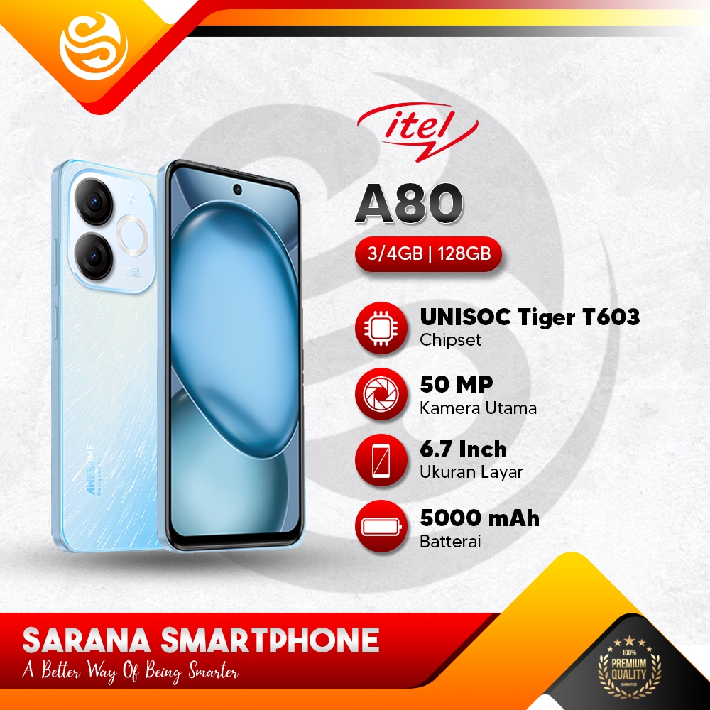 Jual Itel A80 4+4/128GB 50MP Super HDR Camera Design 6.7" Dynamic Bar 5000mAh Battery Octa-Core ...