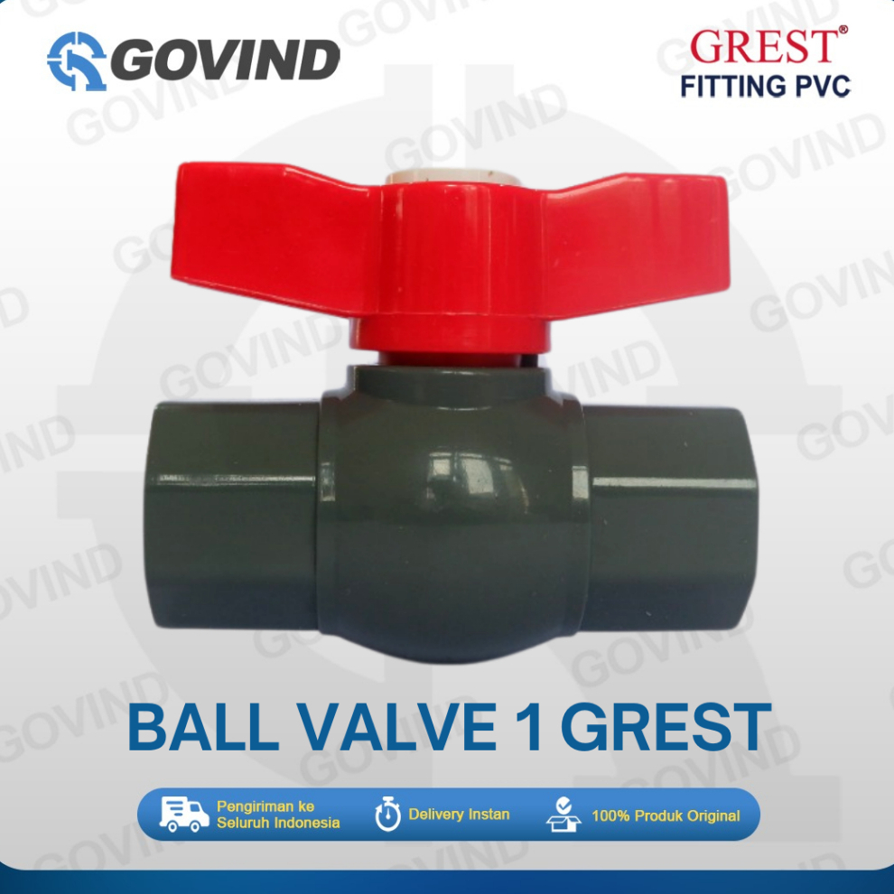 Jual Ball Valve / Stop Kran PVC – 1 Inch GREST | Shopee Indonesia