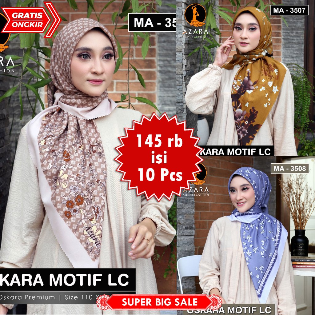 Jual PAKET PROMO HIJAB SEGI4 MOTIF VOAL MOTIF BARU AZARA DREAM 10pcs ...