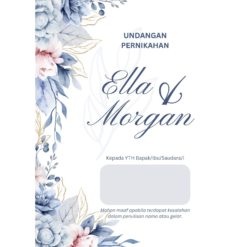 Jual Undangan Pernikahan Desain Modern A5 Bulak Balik = A.3 | Shopee ...