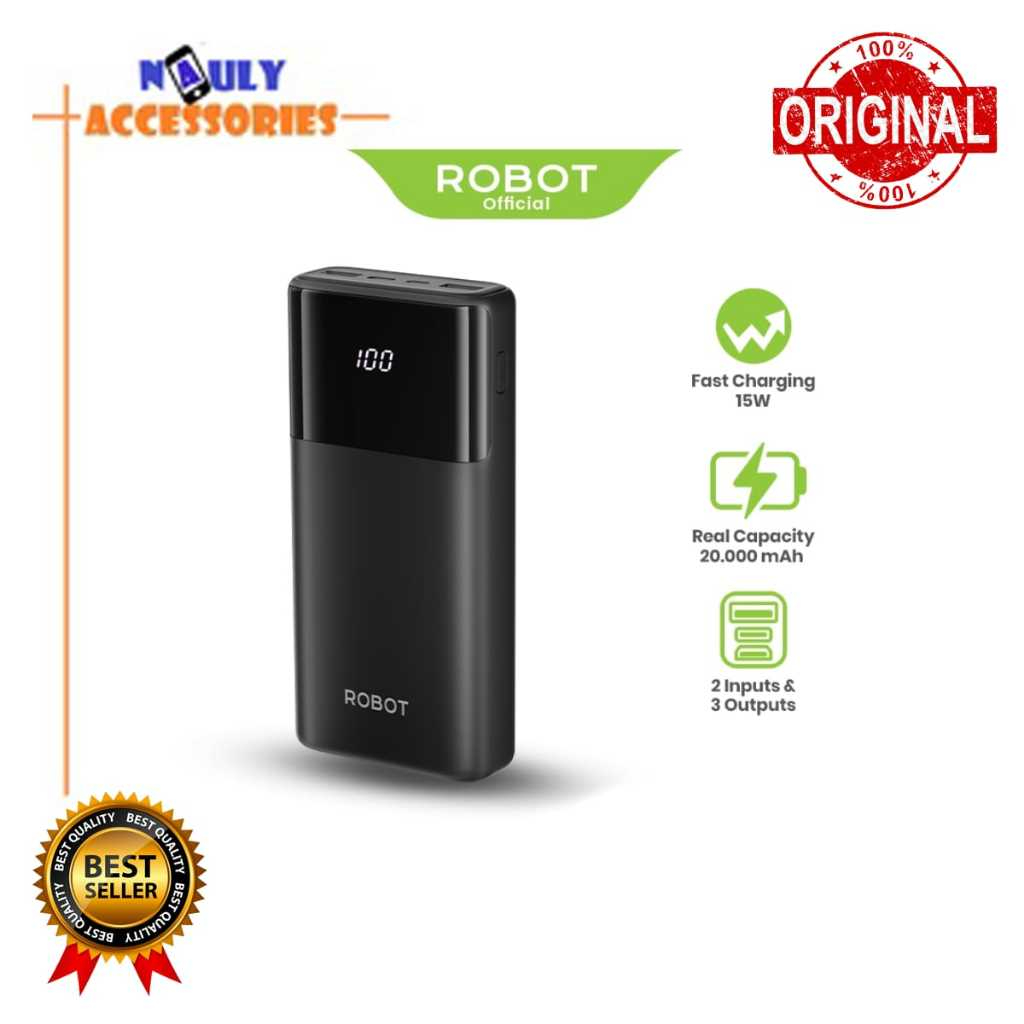 Jual ROBOT Smart Powerbank Fast Charging 20000mAh RT22S 15W 3 Port ...
