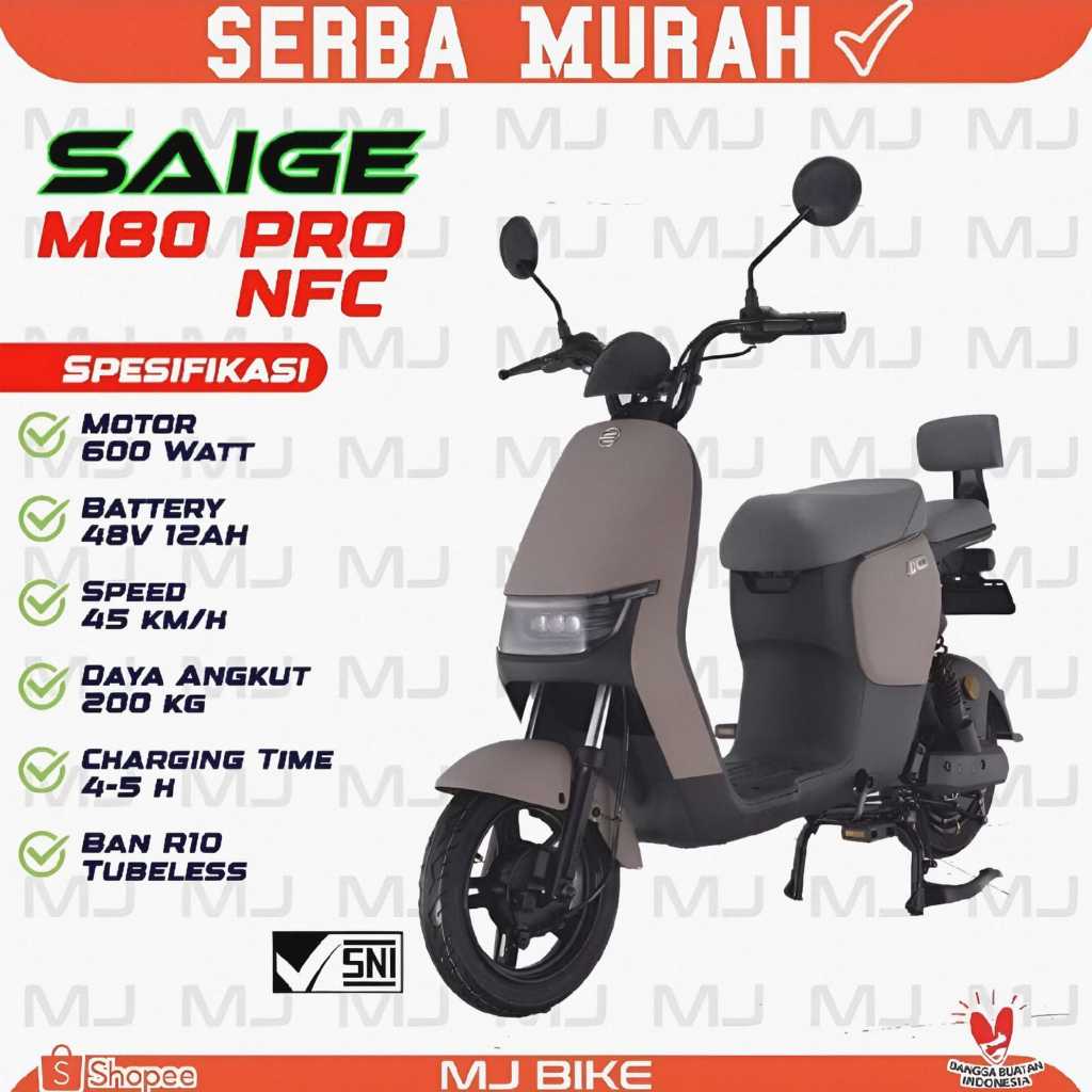 Jual SEPEDA LISTRIK SAIGE M80 PRO / SAIGE M-Latte NFS 600 WATT GARANSI ...