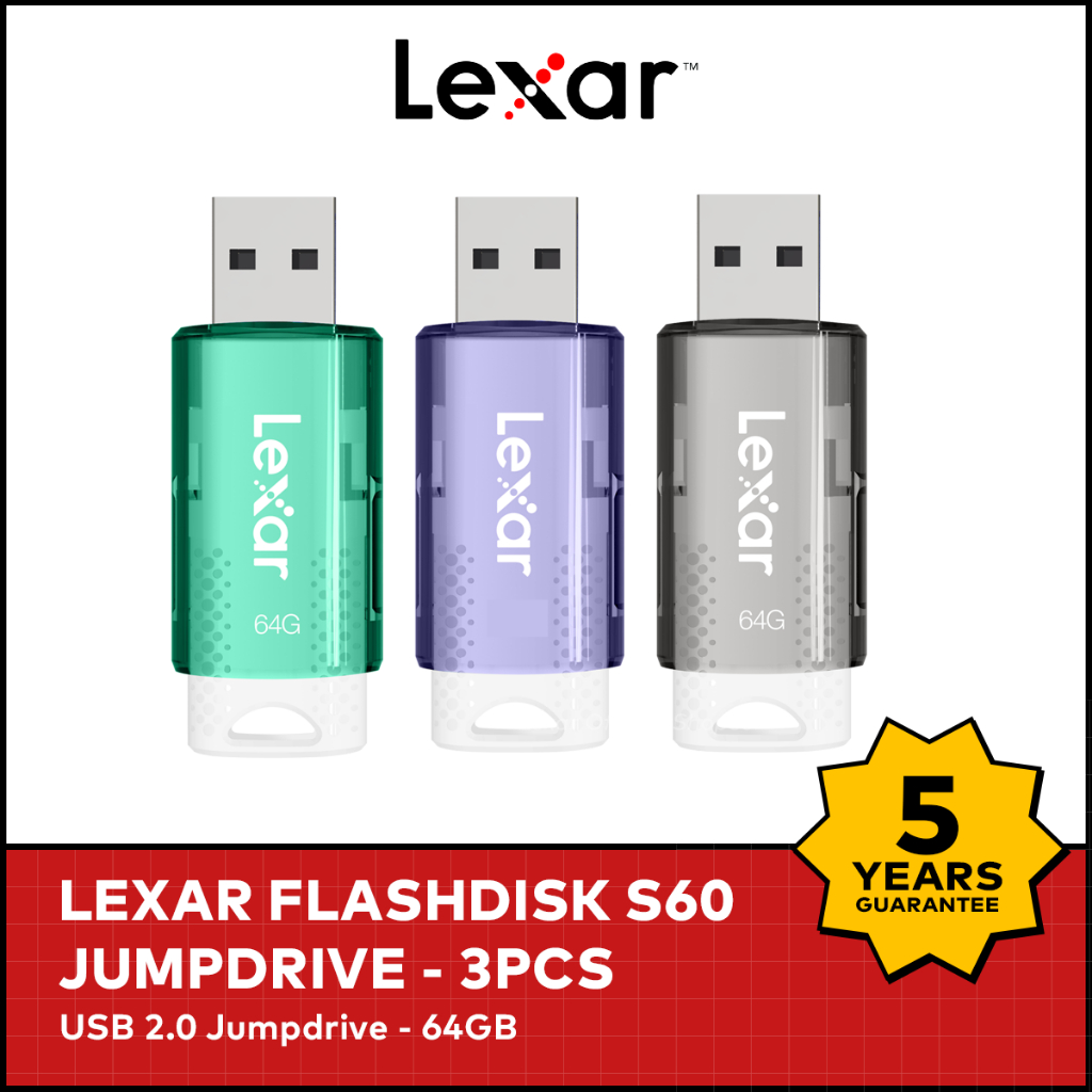 Jual Lexar Flashdisk S60 Bundling 3 in 1 USB 2.0 JumpDrive - 64GB ...