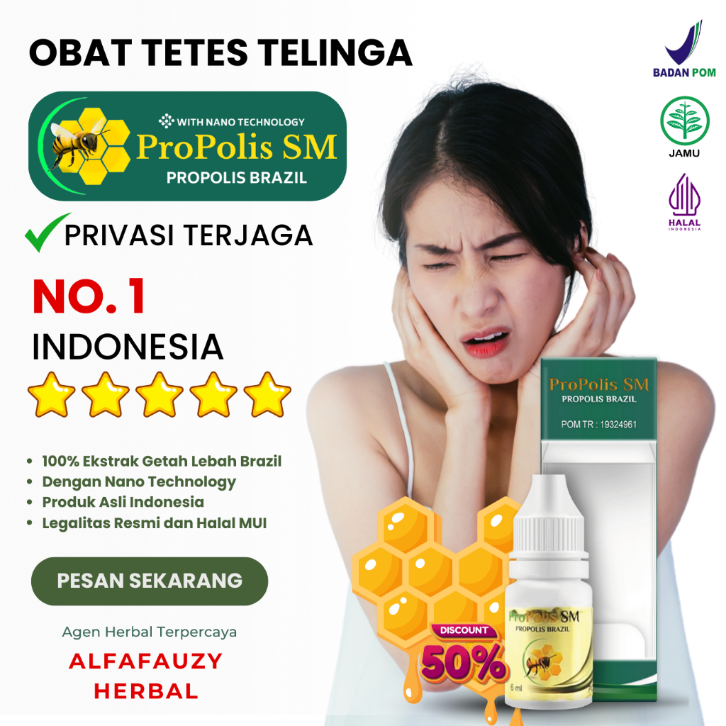 Jual OBAT TETES UNTUK TELINGA BERAIR BERNANAH BAU PROPOLIS SM BRAZIL ...