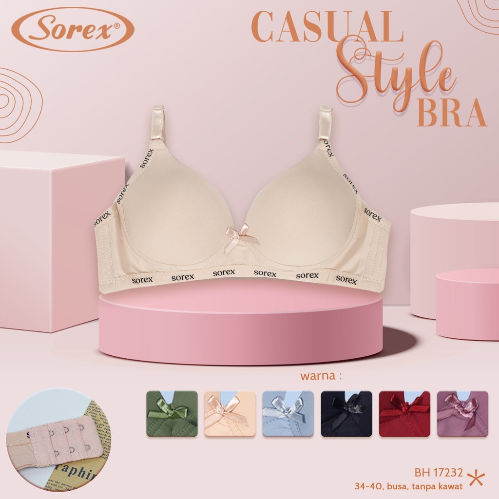 Jual Bra Sorex BH Sorex Casual Super Soft 17232 | Tanpa kawat | Pengait ...