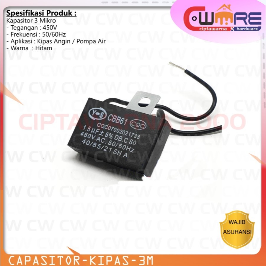 Jual Capasitor Capacitor Kotak 450V Kapasitor Kotak Kipas Angin 1.2UF 2UF 2.5UF 3UF 3.5UF 4UF ...
