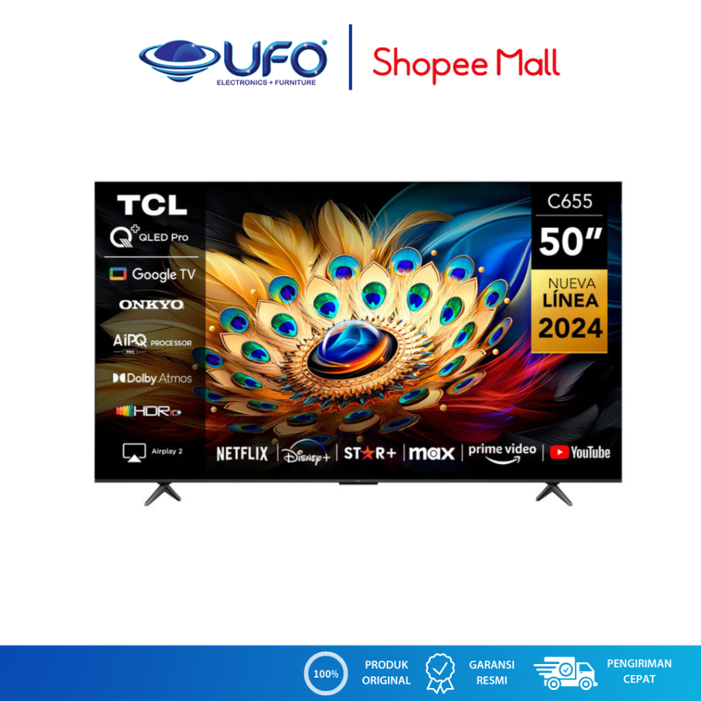 Jual TCL 50 Inch Google TV 4K QLED PRO HDR 10+ Dolby Vision Atmos ...