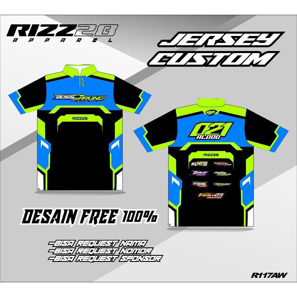 Jual KAOS JERSEY RACING full printing custom desain nama tim nomor dan ...
