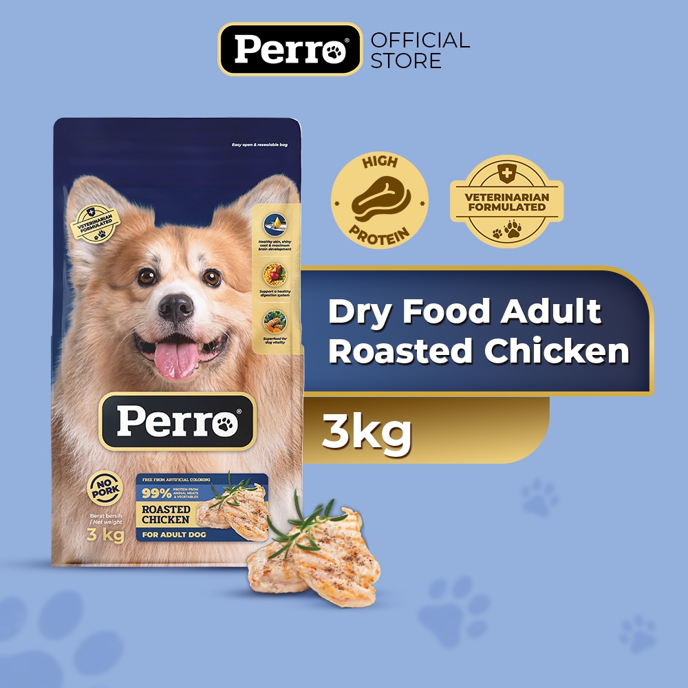 Jual Perro Dry Dog Food Adult Chicken 3kg | Shopee Indonesia