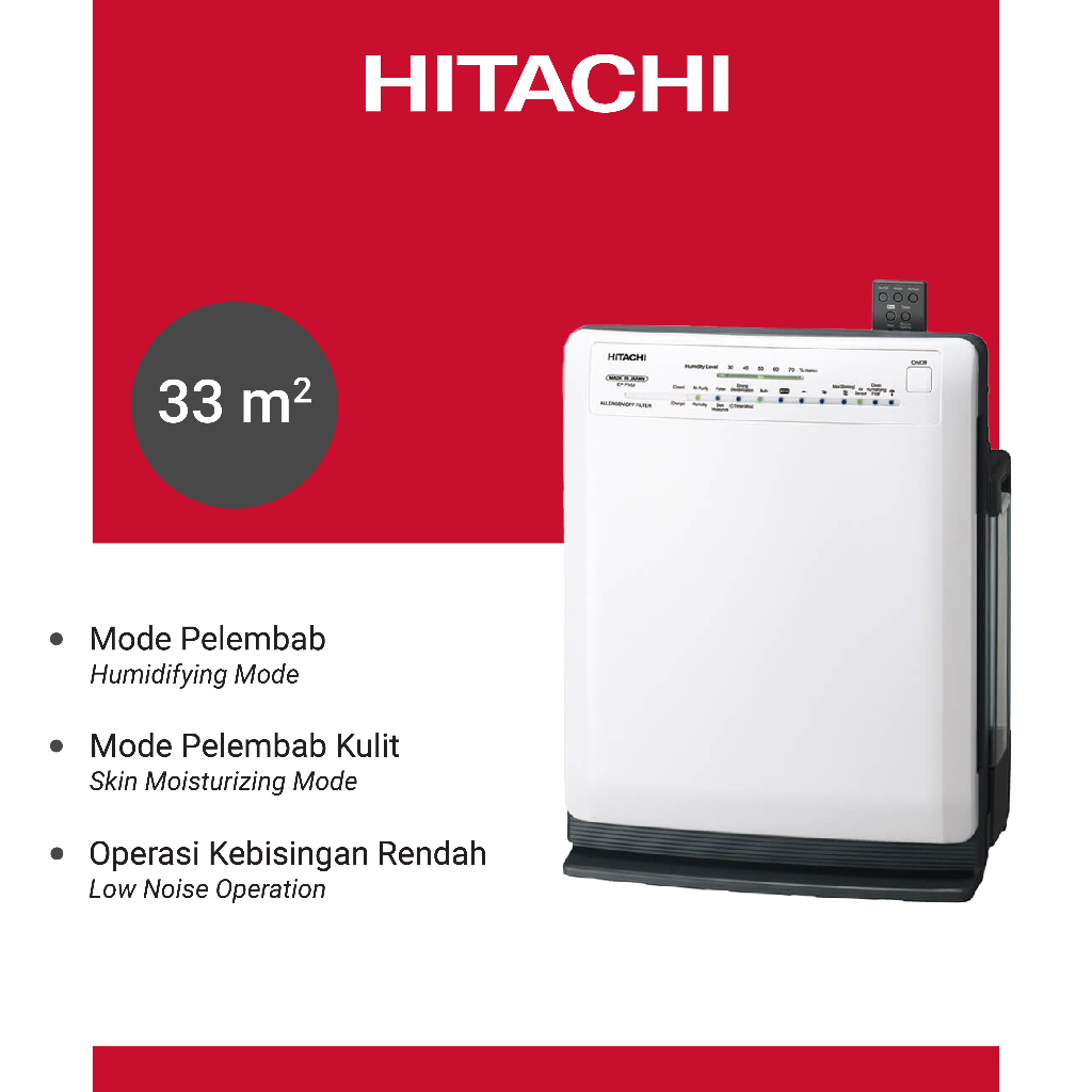 Jual HITACHI Air Purifier Humidity 33M White EP-P50J | Shopee Indonesia