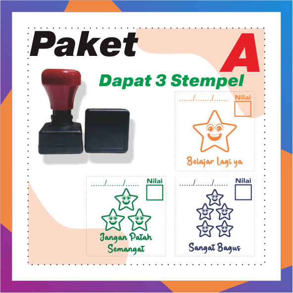 Jual Paket Stempel Nilai Guru TK | PAUD | SD | Shopee Indonesia