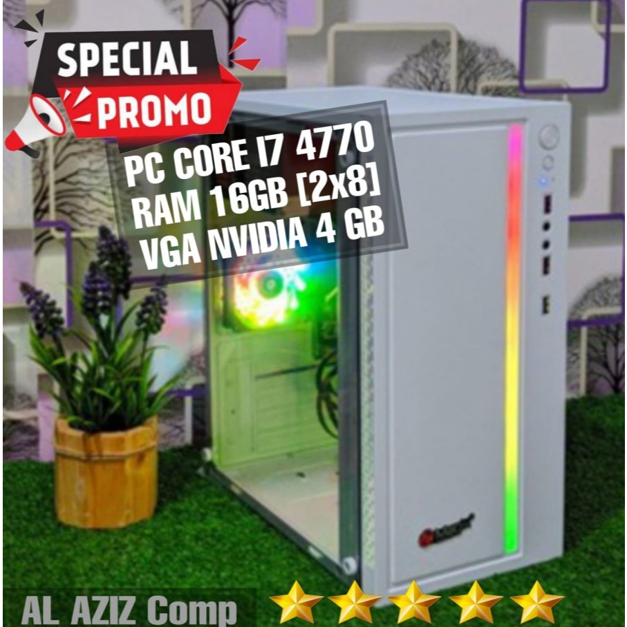 Jual PC Cpu Komputer Rakitan Intel Core i7 4770 VGA 4gb Ram 16gb SSD 256gb Wi Fi | Shopee Indonesia