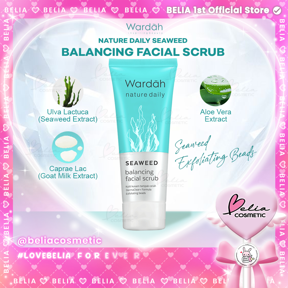 Jual BELIA WARDAH Nature Daily Seaweed Balancing Facial Scrub 60 ml ...
