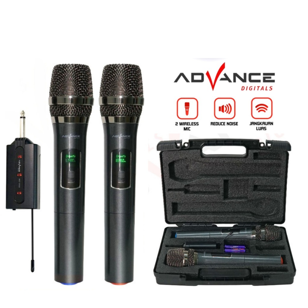 Jual Microphone Advance 202 Profesional Wireless Double Karaoke ...