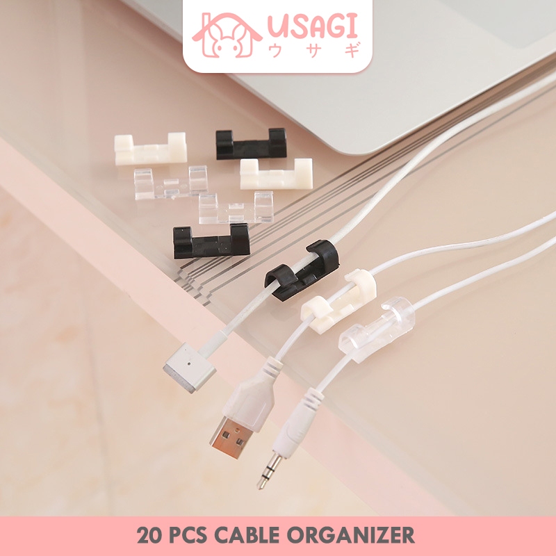 Jual USAGI Cable Clip Organizer 20 PCS SET / Klip Tempel Pengikat Kabel ...