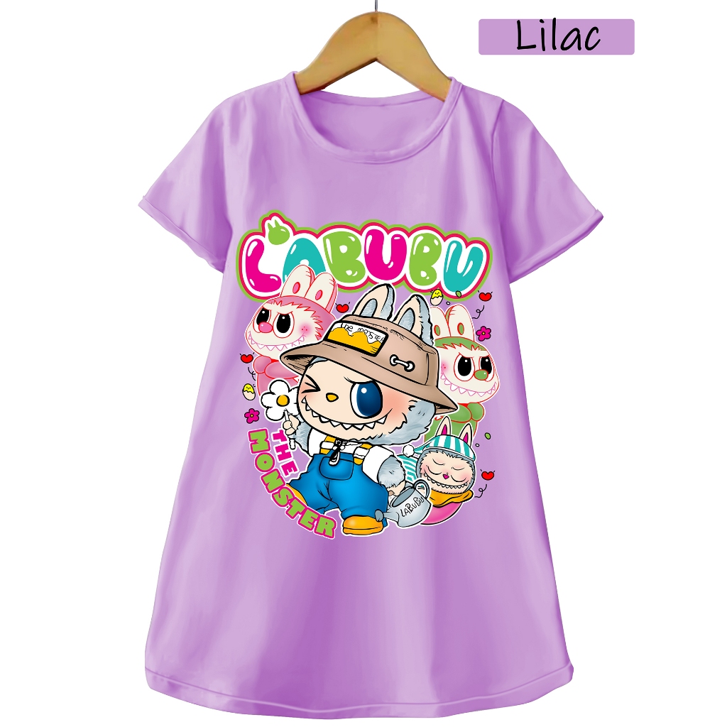 Jual Daster Anak Labubu Monster Dress karakter Kartun Atasan Tunik ...