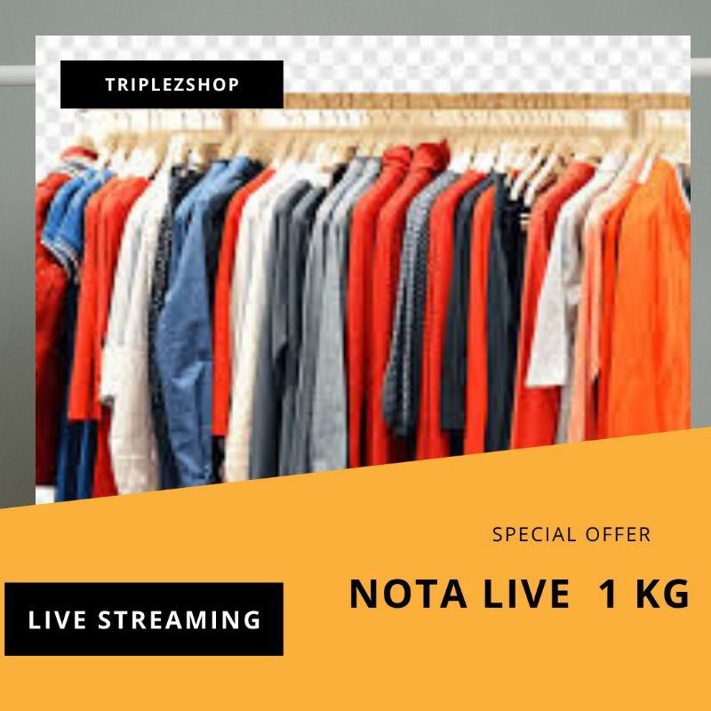 Jual Nota Live Pakaian 10k - 70k (tambah biaya admin 6%) | Shopee Indonesia