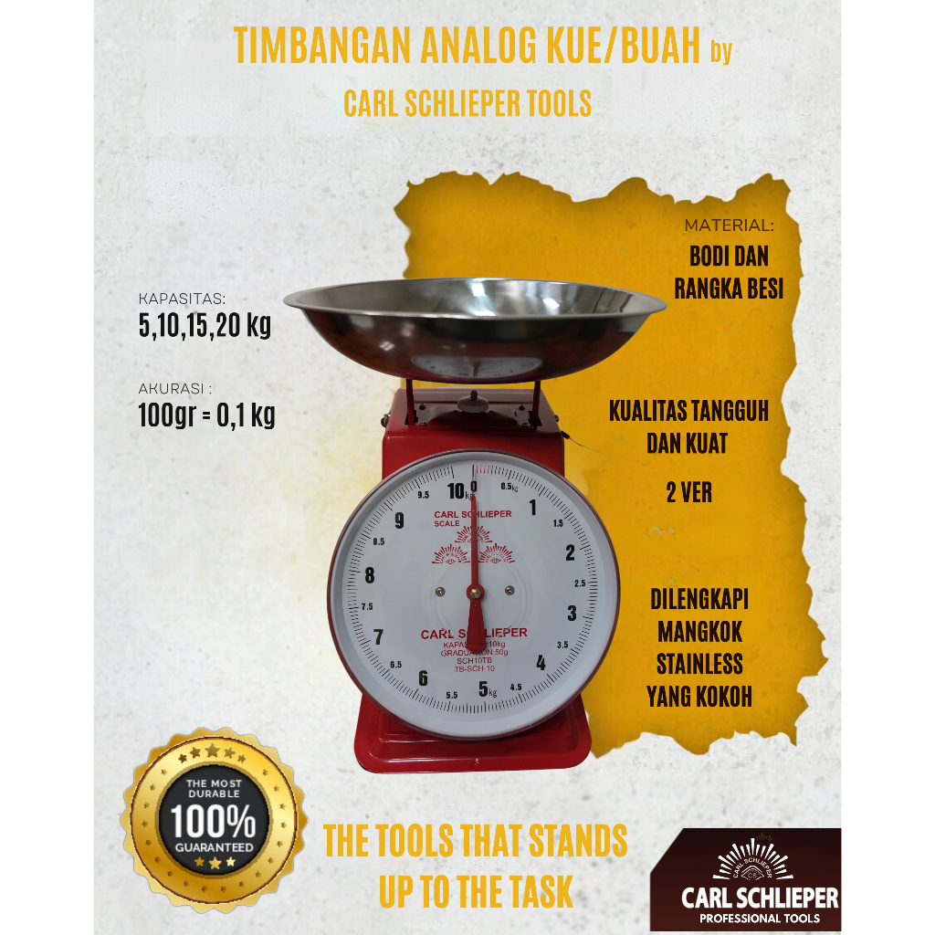 Jual CARL SCHLIEPER TIMBANGAN ANALOG DUDUK MANUAL BESI STAINLESS JARUM BUAH TIMBANGAN PASAR 5KG ...