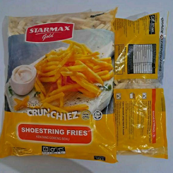 Jual STARMAX Gold Shoestring fries ( kentang goreng beku) berat 1kg | Shopee Indonesia