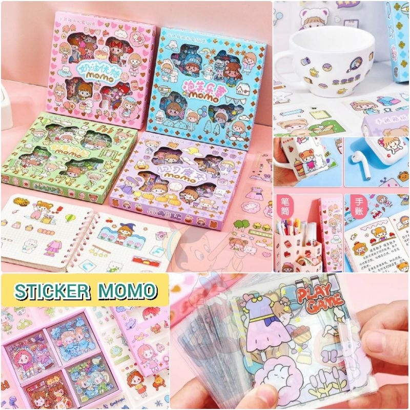 Jual Sticker Momo Waterproof Dapat Box isi 100 Lembar Stiker | Shopee ...