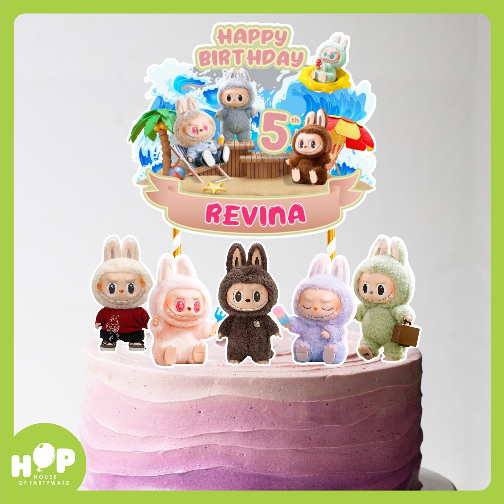 Jual Topper Birthday Cake Labubu Custom Nama Umur / Cupcake Happy Birthday Ulang Tahun Tumpeng ...