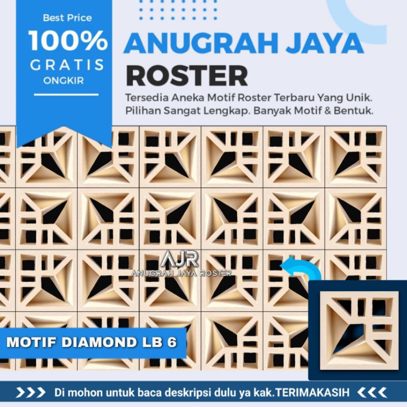 Jual Roster Motif DIAMOND LB 6 | Roster Beton Minimalis Indonesia ...