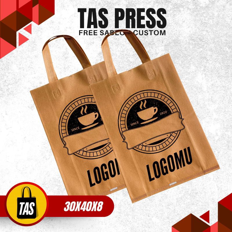 Jual GOODIEBAGS TAS PRESS 30X40X8 60GSM CUSTOM DESAIN SESUKA HATI BAHAN ...