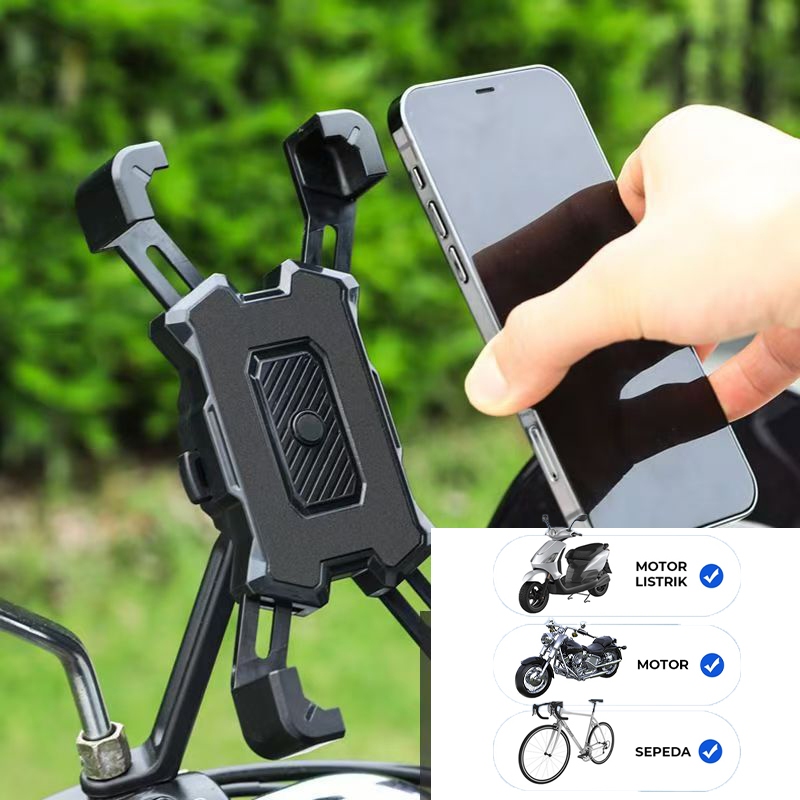 Jual Holder Hp Motor Spion / Holder Hp Sepeda Stang / Stand Yang Sangat Kokoh / Hp Holder Motor ...