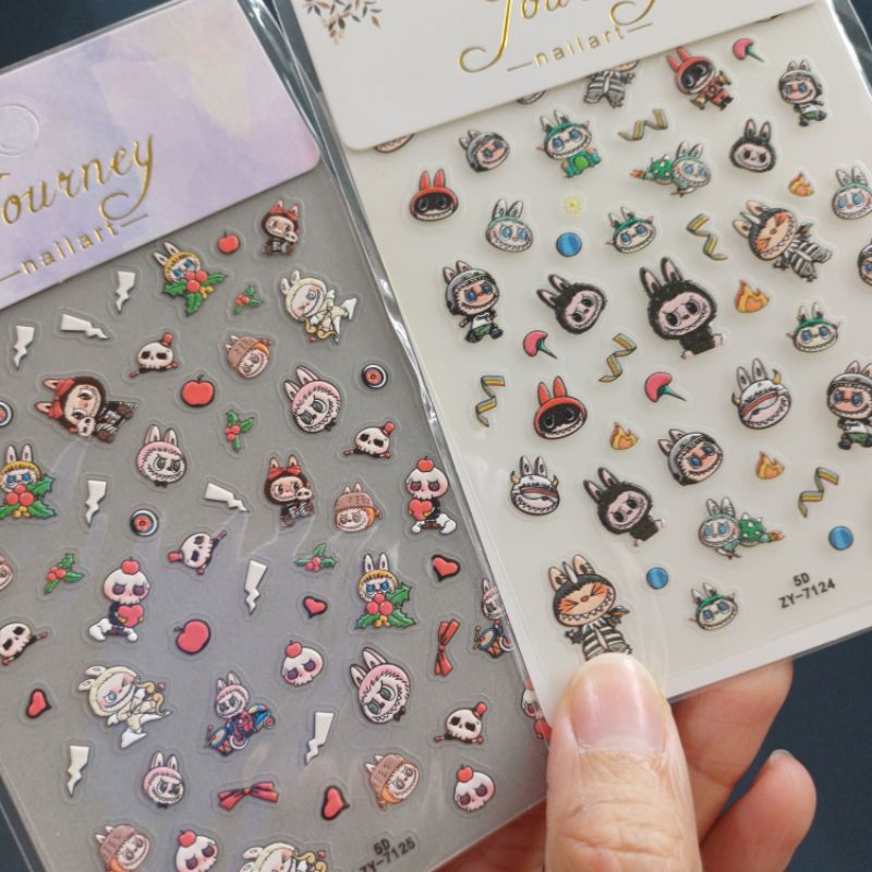 Jual [LILYROSE SHOP] Sticker kuku muka lucu kuromi labubu capybara ...