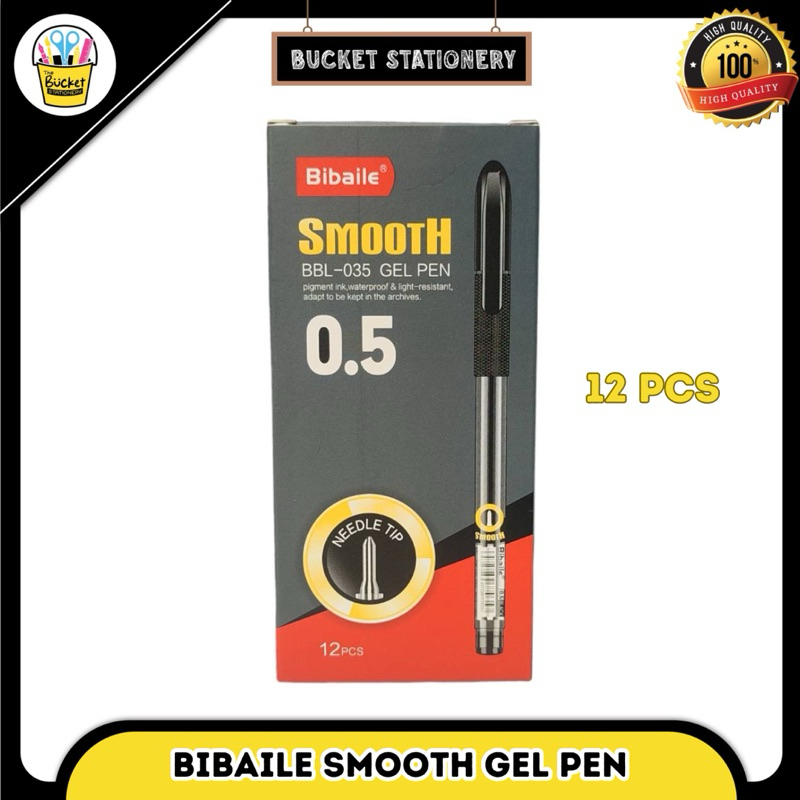 Jual smooth gel pen 0.5mm BBL-035 Bibaile PER BOX (isi 12pc) | Shopee ...