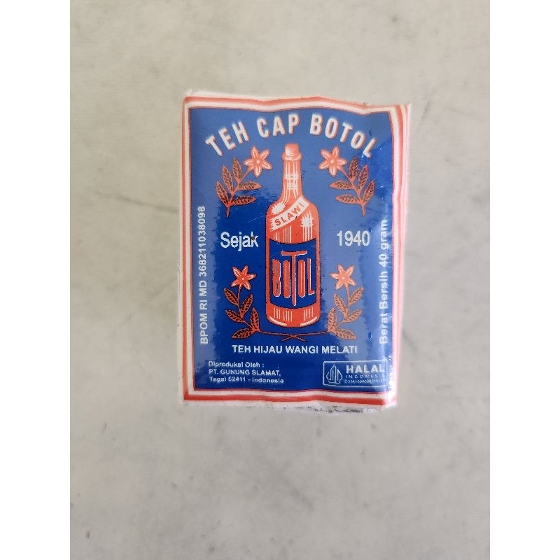 Jual Teh Cap Botol Biru Teh Hijau Melati 40 gram | Shopee Indonesia