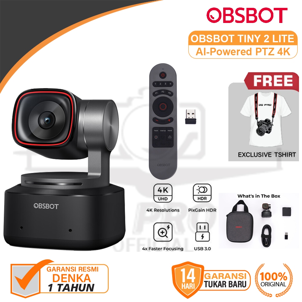 Jual Obsbot Tiny 2 AI-Powered PTZ 4K Webcam Portable Web Cam Live ...