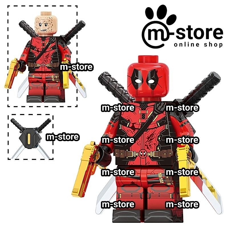 Jual brick deadpool wolverine golden guns mini toy figure | Shopee ...