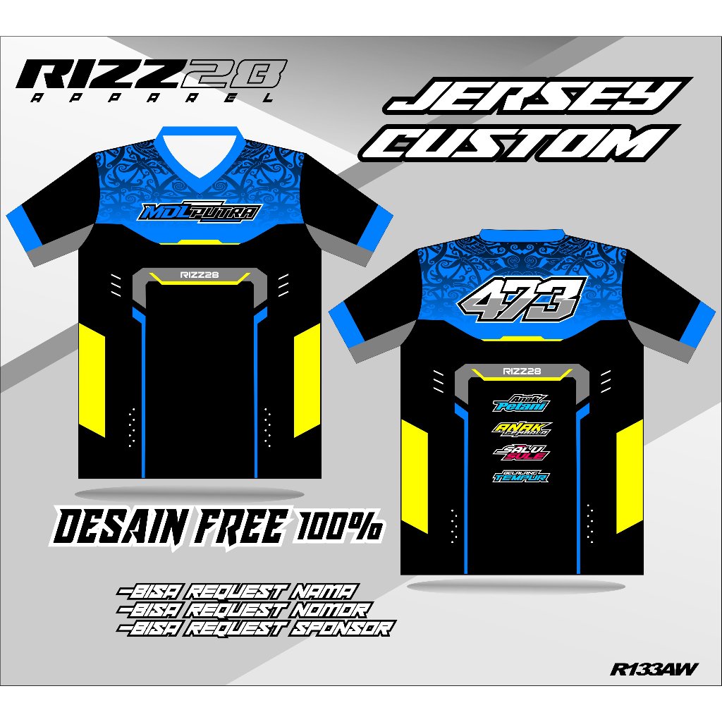 Jual KAOS JERSEY RACING FULL PRINTING CUSTOM REQUEST NAMA nomor dan ...