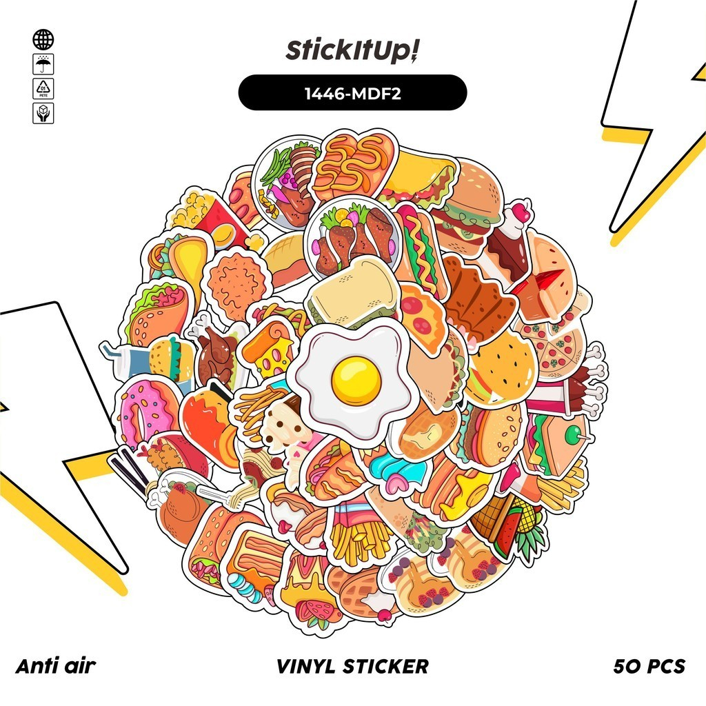Jual COD 100 Pcs Stiker Pack Mix Delicious Food Makanan Enak Lucu ...