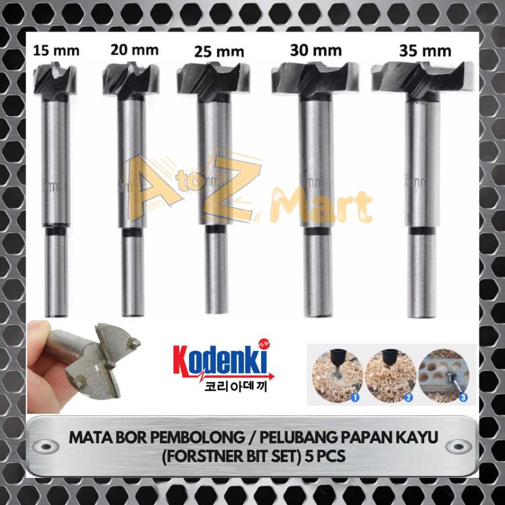 Jual KEPALA MATA BOR FORSTNER BIT HOLESAW HOLE SAW KIT SET GERGAJI ...