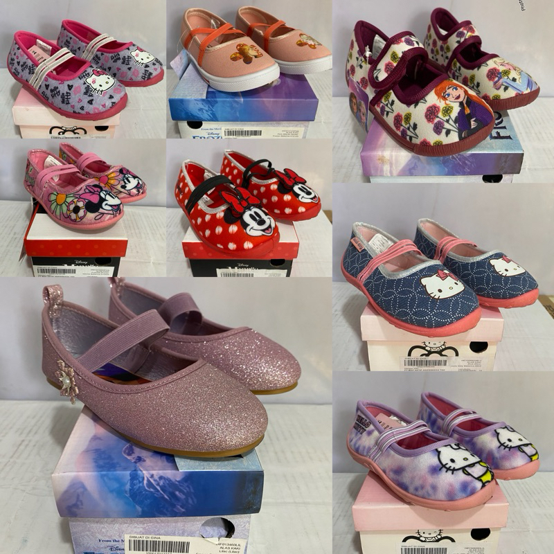 Jual Sepatu Karakter Disney Frozen Minnie Hello kitty Original MAP anak ...
