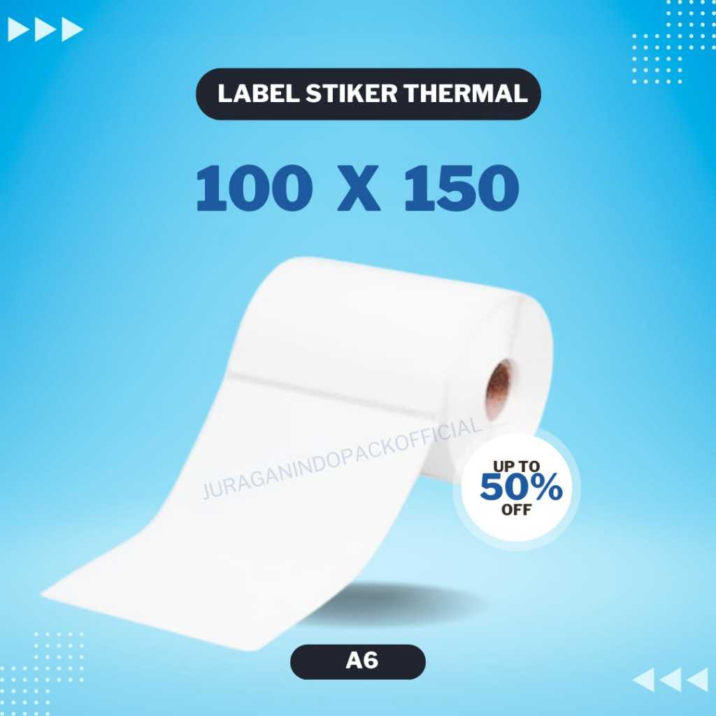 Jual LABEL STICKER THERMAL 100 X 150 BARCODE 100X150 UKURAN A6 | Shopee Indonesia
