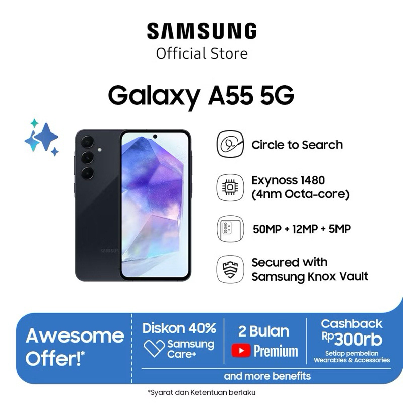 Jual SAMSUNG GALAXY A55 5G 8/256 GB | SMARTPHONE Premium Series ...