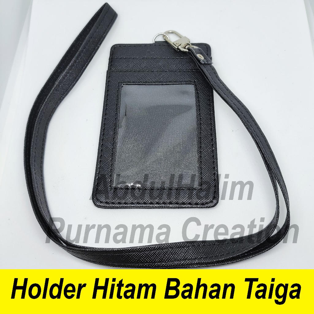 Jual Card Holder HITAM untuk id card bahan TAIGA 4 slot kartu | Shopee ...