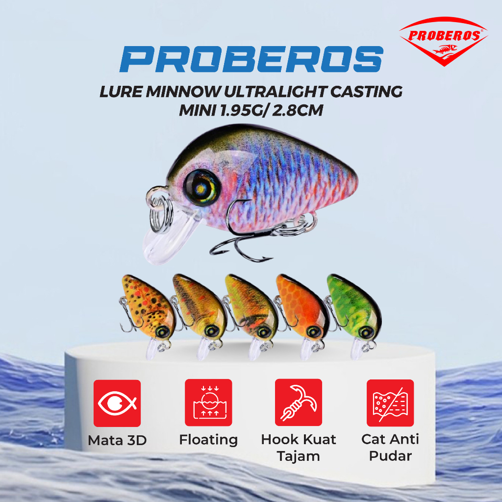 Jual PROBEROS - Umpan Pancing Minnow DW1115 Ultralight Casting 1.9g/2 ...