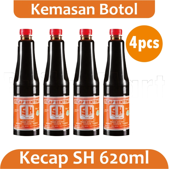 Jual [ Paket 4 ] SH Benteng Kecap Manis 620ml Kemasan Botol | Shopee Indonesia