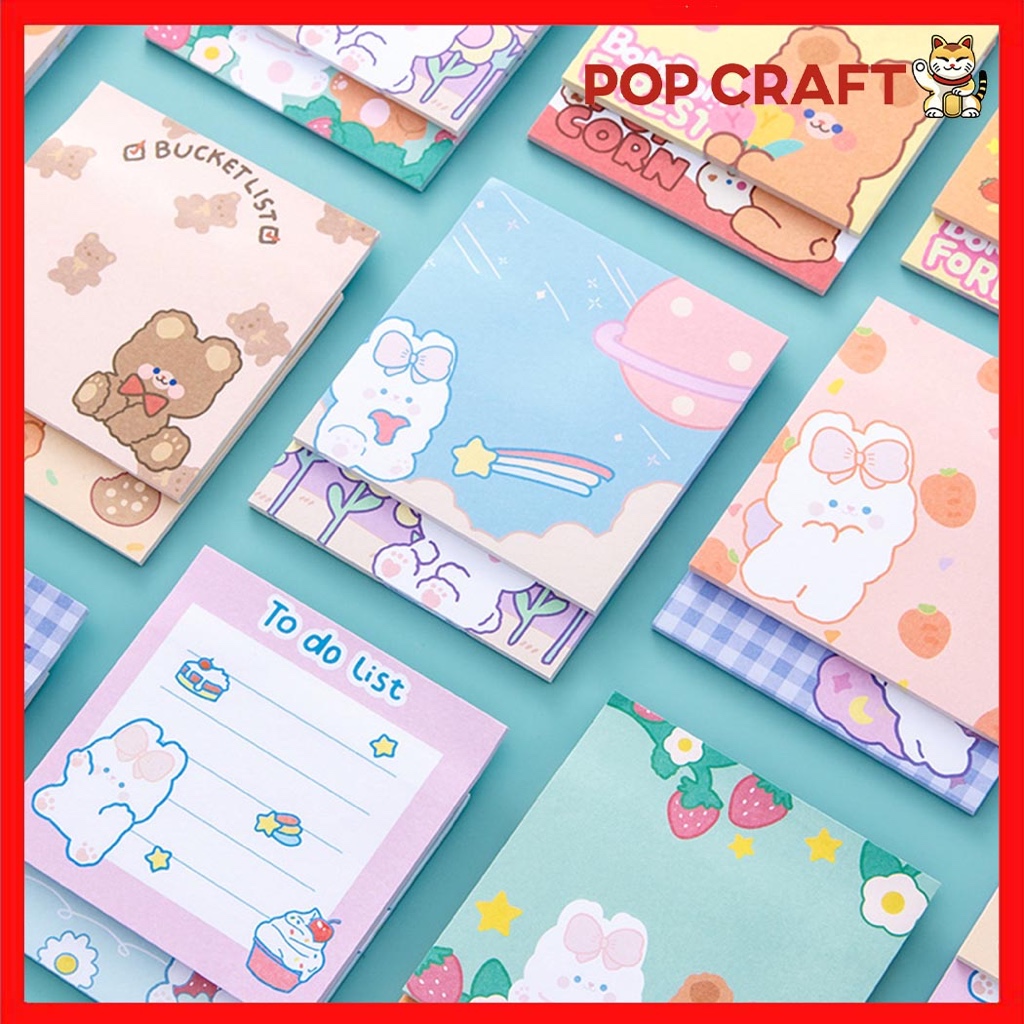 Jual PC Stickynote 3 in 1 Mini Memopad Lucu Cartoon Memo Notes Lucu ...